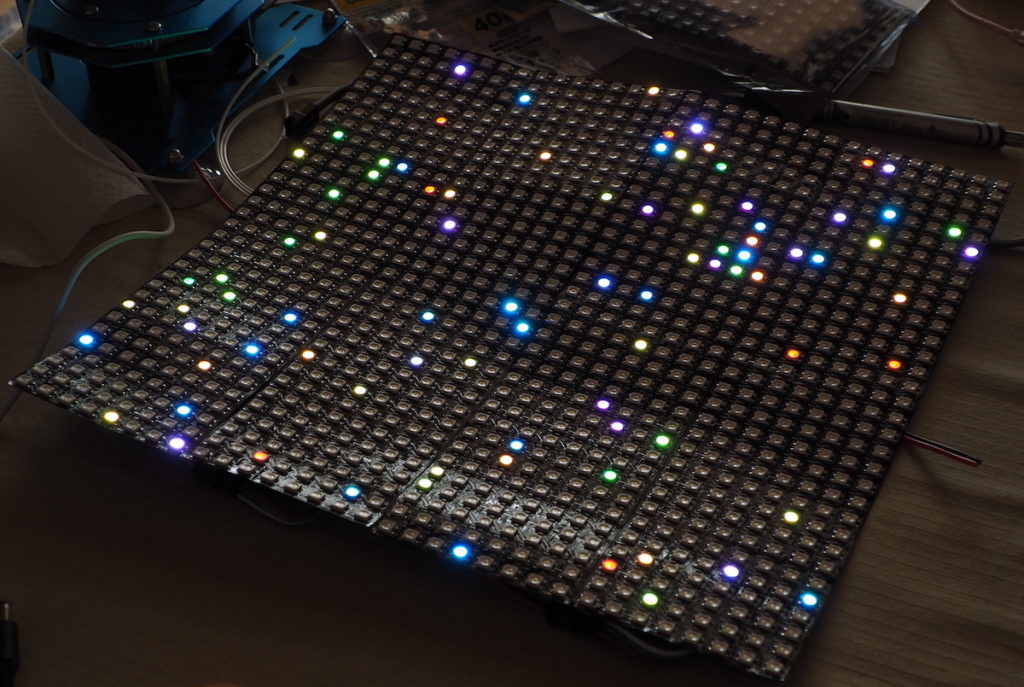 32×8のフルカラーLEDマトリクスを4枚連結して32×32の表示器に(MicroPython) – 計測・解析 ラボ